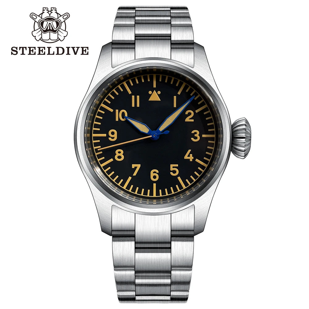 Steeldvie Watch for Men | Flieger SD1928 Pilot Mechanical Watches ...